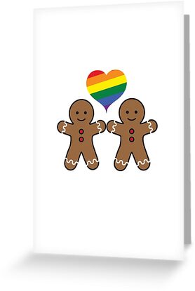 " LGBTQ gingerbread man or woman for gay or lesbian couple " Greeting ...