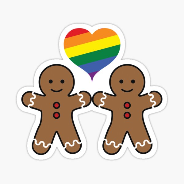 " LGBTQ gingerbread man or woman for gay or lesbian couple " Sticker ...
