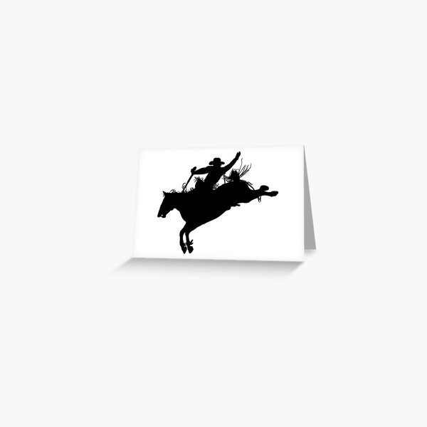 Tarjetas de felicitación «Rodeo Theme - Bucking Bronc Silhouette» de ...