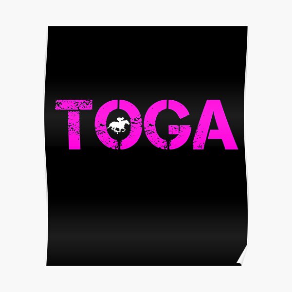 "Toga Distressed Letters with Horse Racing Jockey" Poster by ...