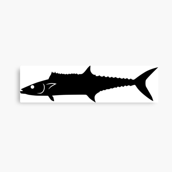 "King Mackerel Fish Silhouette (Black)" Canvas Print by SandpiperDesign ...