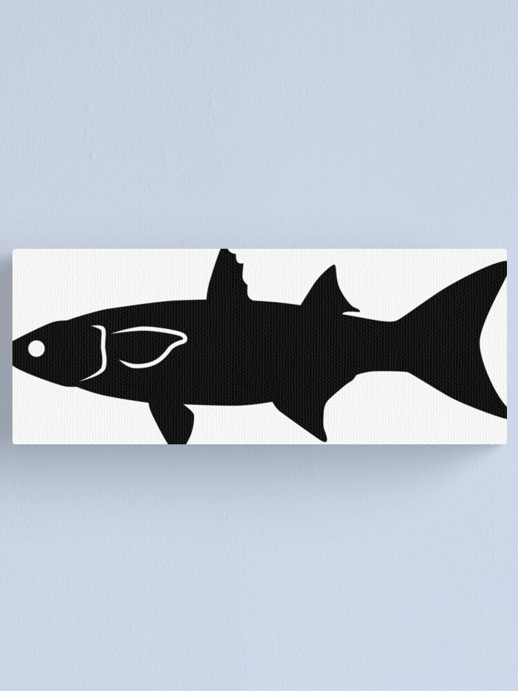 "Mullet Fish Silhouette (Black)" Canvas Print by SandpiperDesign ...