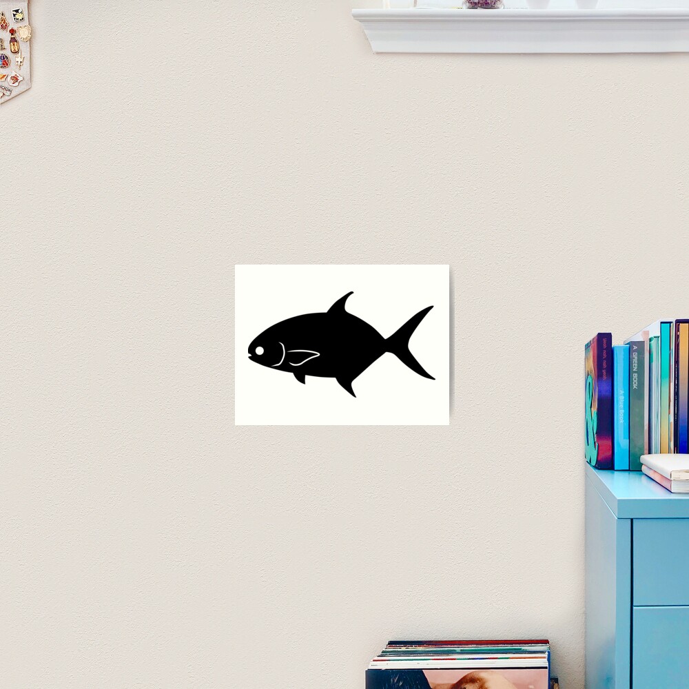 "Pompano Fish Silhouette (Black)" Art Print by SandpiperDesign | Redbubble