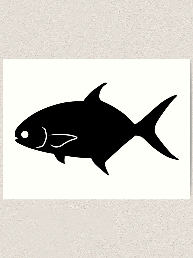 "Pompano Fish Silhouette (Black)" Art Print by SandpiperDesign | Redbubble