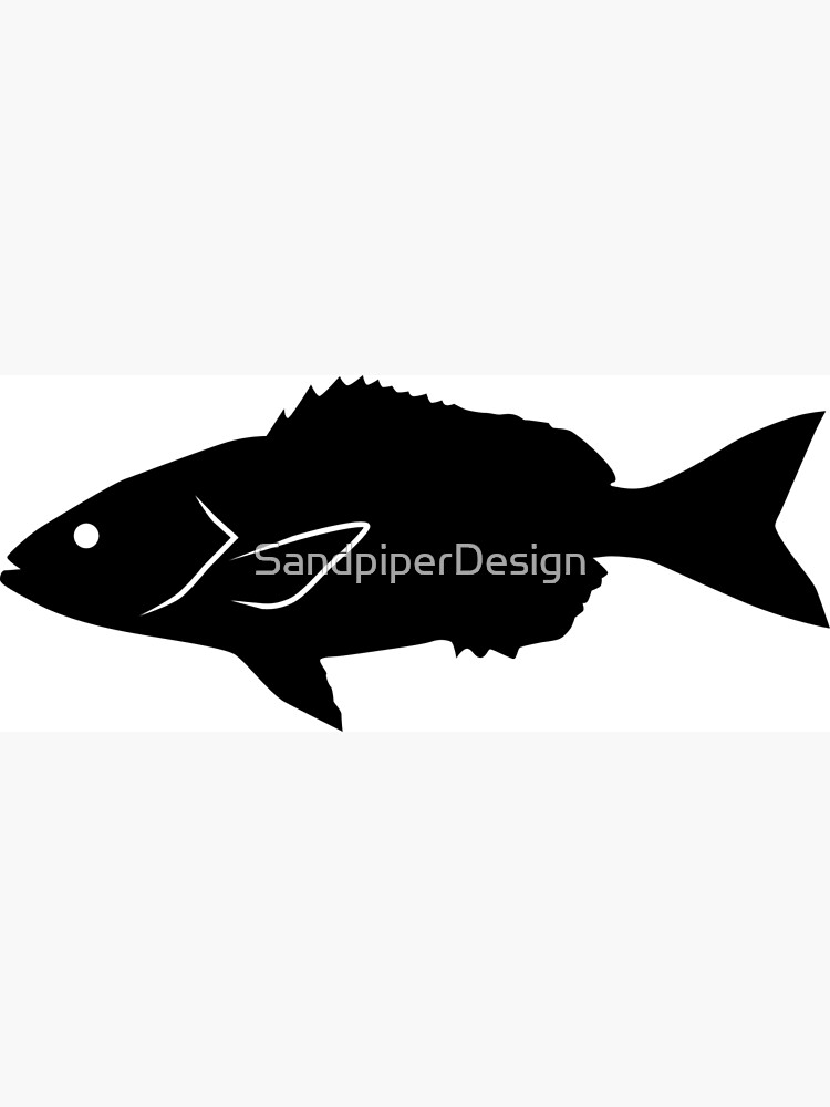 "Vermilion Snapper Fish Silhouette (Black)" Art Print by ...