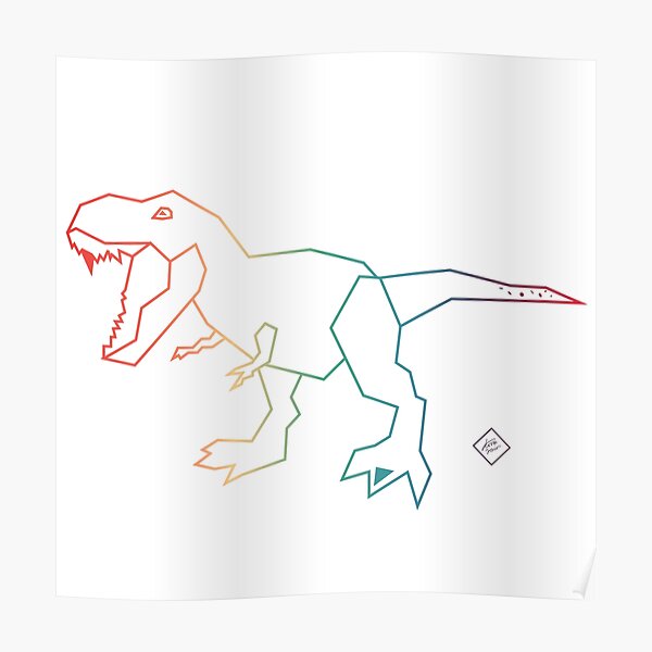 "T-Rex Rainbow Dinosaur Trex" Poster by Kirovair | Redbubble