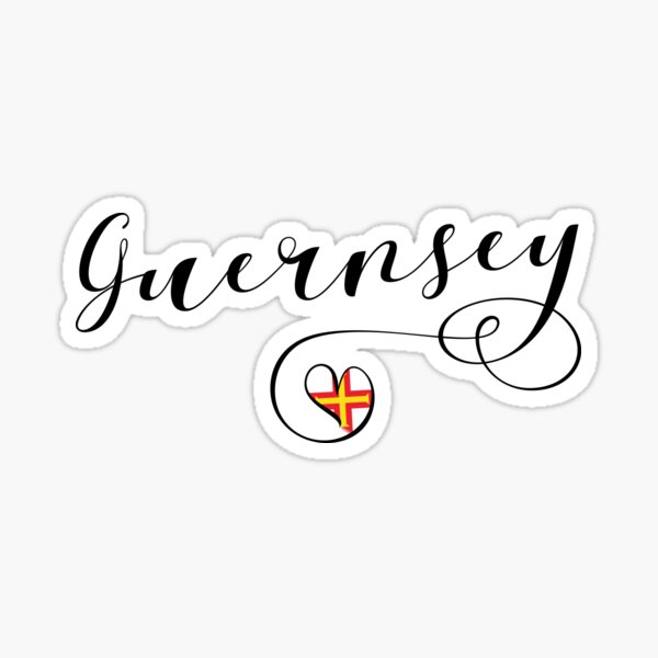 "Guernsey Flag Heart, Channel Islands" Sticker by Celticana | Redbubble