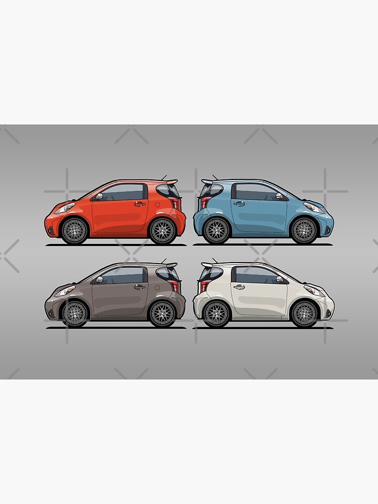 "Four Toyota Scion iQ Micro Cars" Poster for Sale by monkeycom | Redbubble