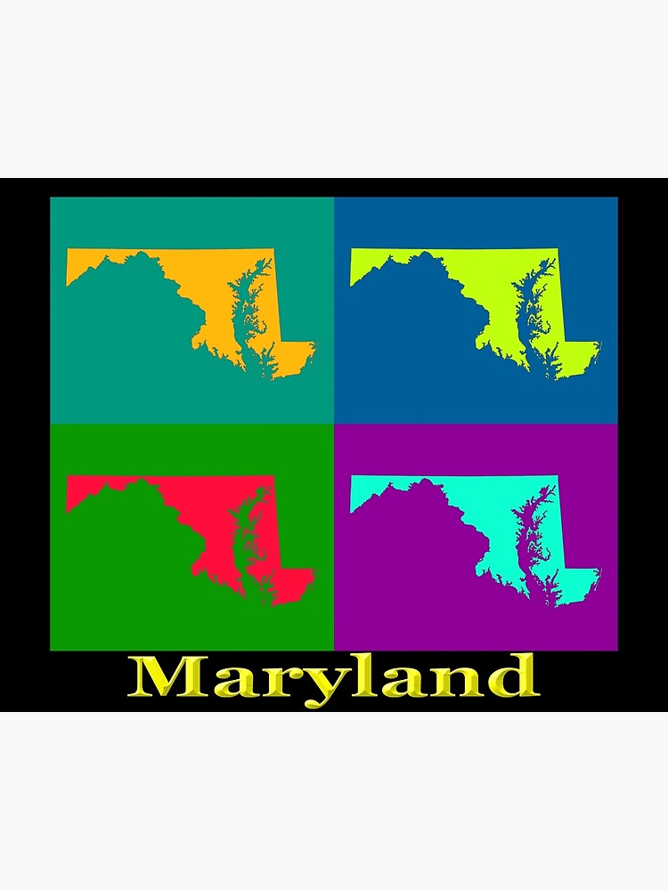 "Colorful Maryland Pop Art Map" Art Print by KWJphotoart | Redbubble