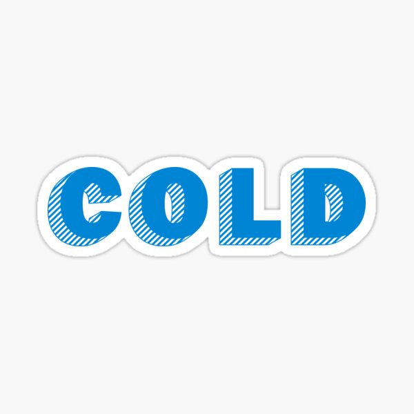 "COLD Blue Color Block Typography" Sticker for Sale by CR-Studio ...