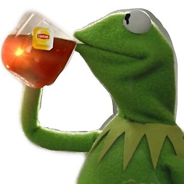 "Kermit sipping tea" Sticker for Sale by Julia Rose | Redbubble