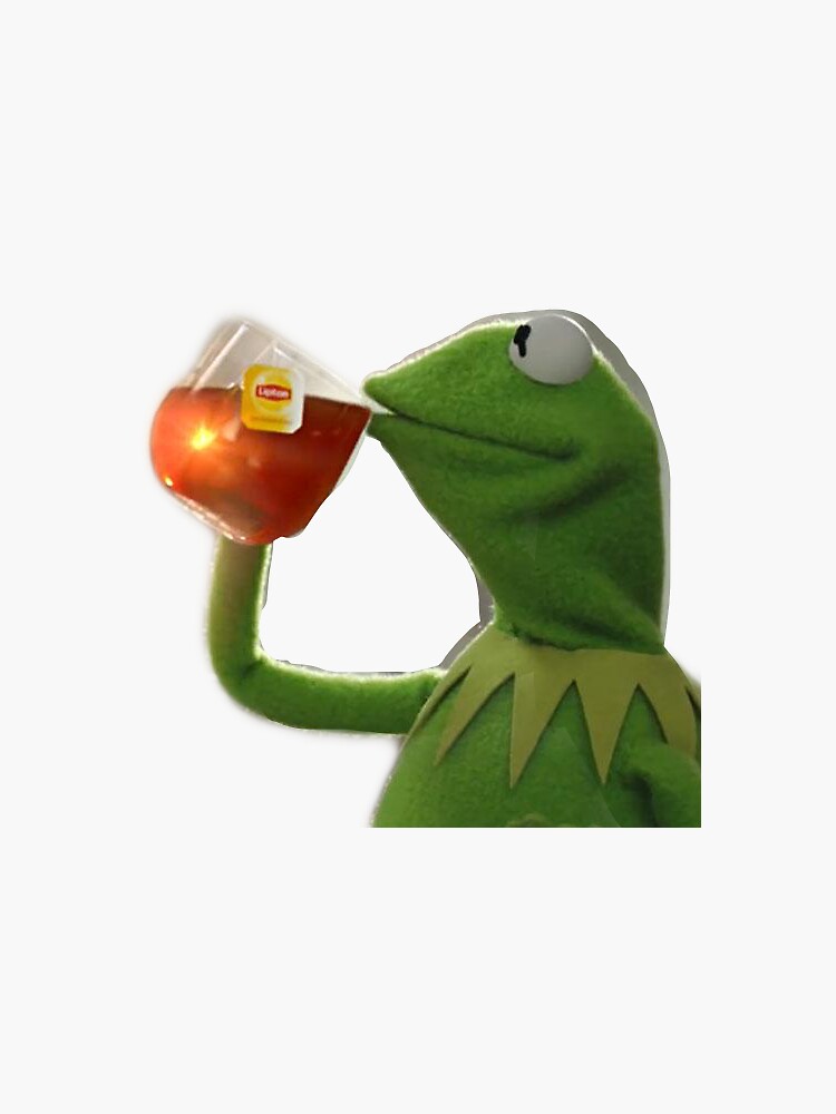 "Kermit sipping tea" Sticker for Sale by Julia Rose | Redbubble