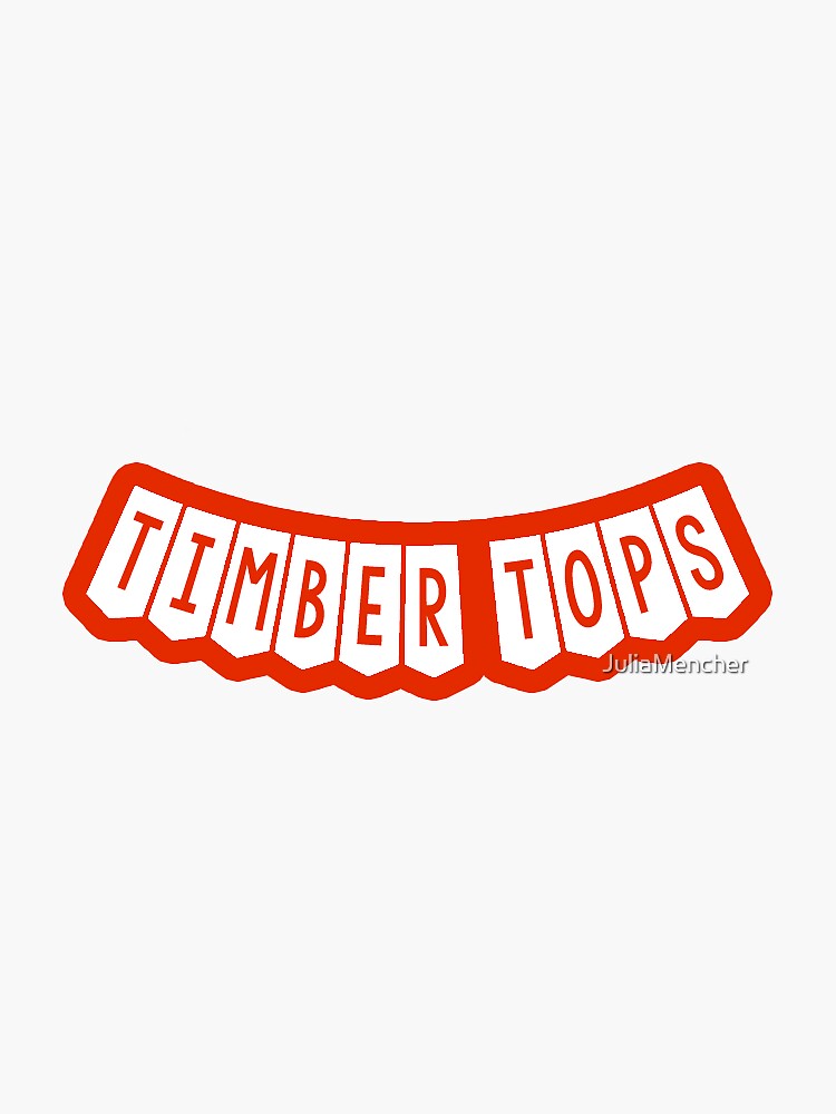 "timber tops banner design" Sticker by JuliaMencher | Redbubble