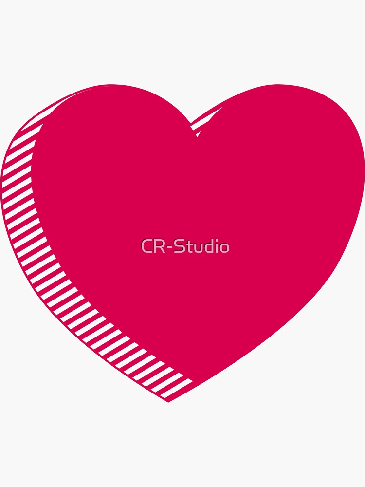 "Red Heart Color Block" Sticker for Sale by CR-Studio | Redbubble