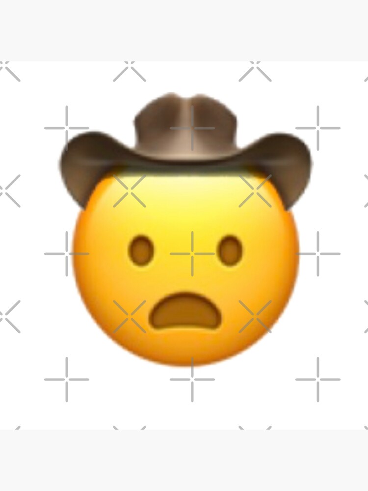 "Shocked Cowboy Emoji" Poster by ineedfundspls | Redbubble