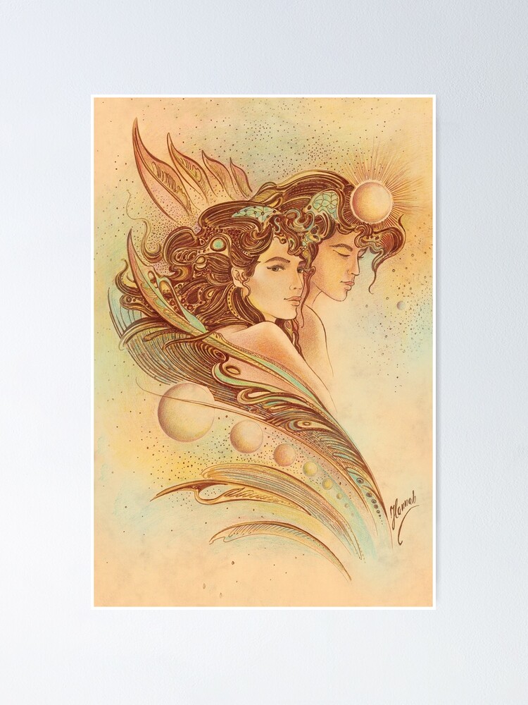""THE GEMINI" - Protective Angel for Zodiac Sign" Poster by ...