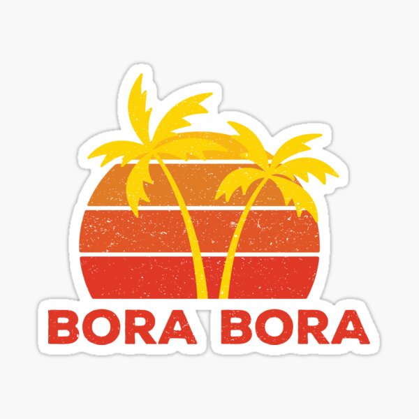 "Bora Bora Retro" Sticker by teesaurus | Redbubble