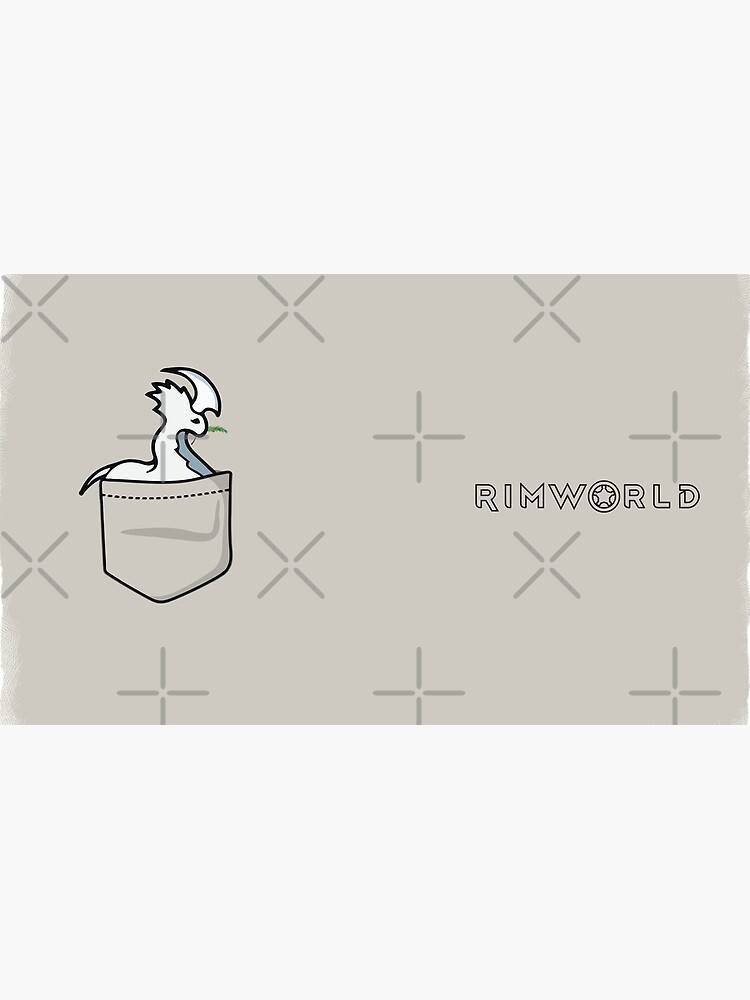 "Rimworld Gaming Pocket Tee Thrumbo chewing pine tree branch funny meme ...