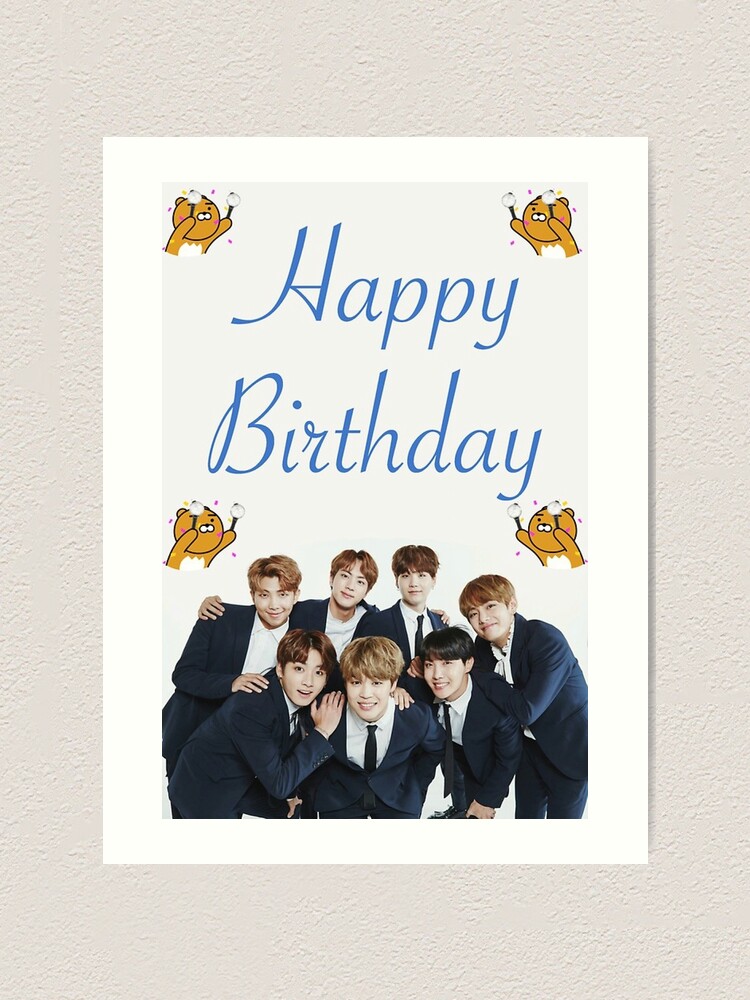 "Happy Birthday card BTS kpop bangtan " Art Print by Michiyo-goods ...