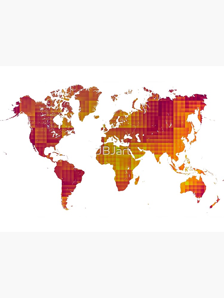 "World map orange cube #map #worldmap" Poster by JBJart | Redbubble