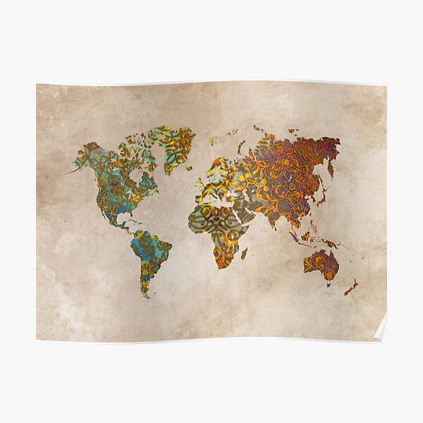 Póster «mapa del mundo # mapa del mundo # mapa» de JBJart | Redbubble