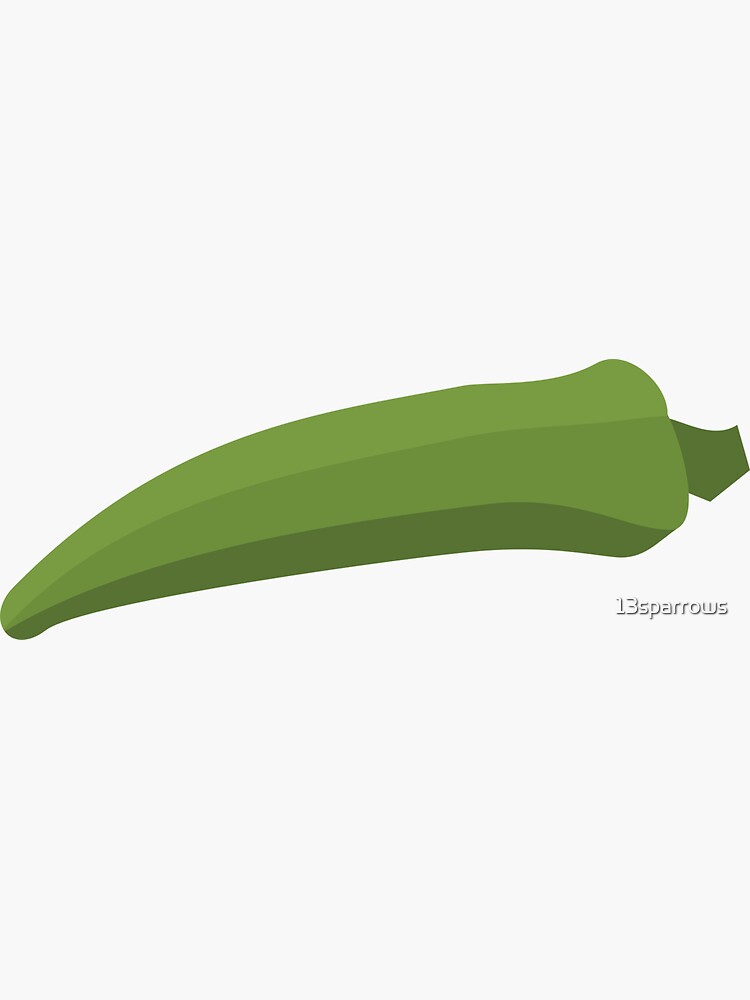 "Fresh Okra" Sticker by 13sparrows | Redbubble