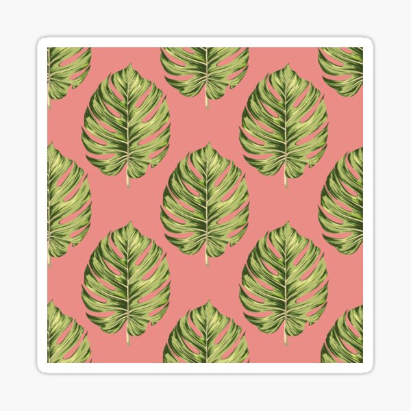 "Pink Palm Pattern" Sticker for Sale by valentino24 | Redbubble