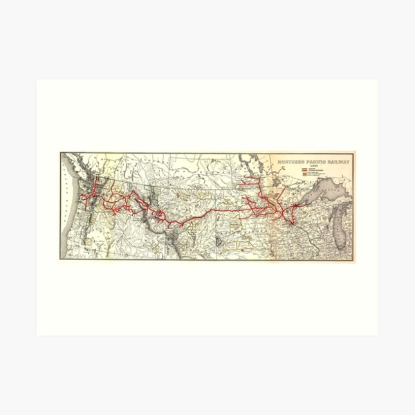 "NORTHERN PACIFIC RAILWAY MAP 1900" Art Print for Sale by Daniel ...