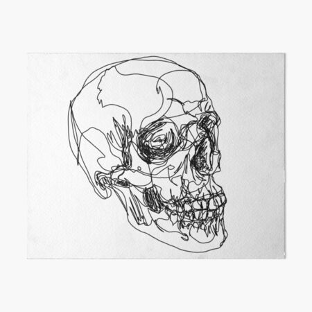 "Single Line Skull | Single Line Linework Illustration" Art Board Print ...