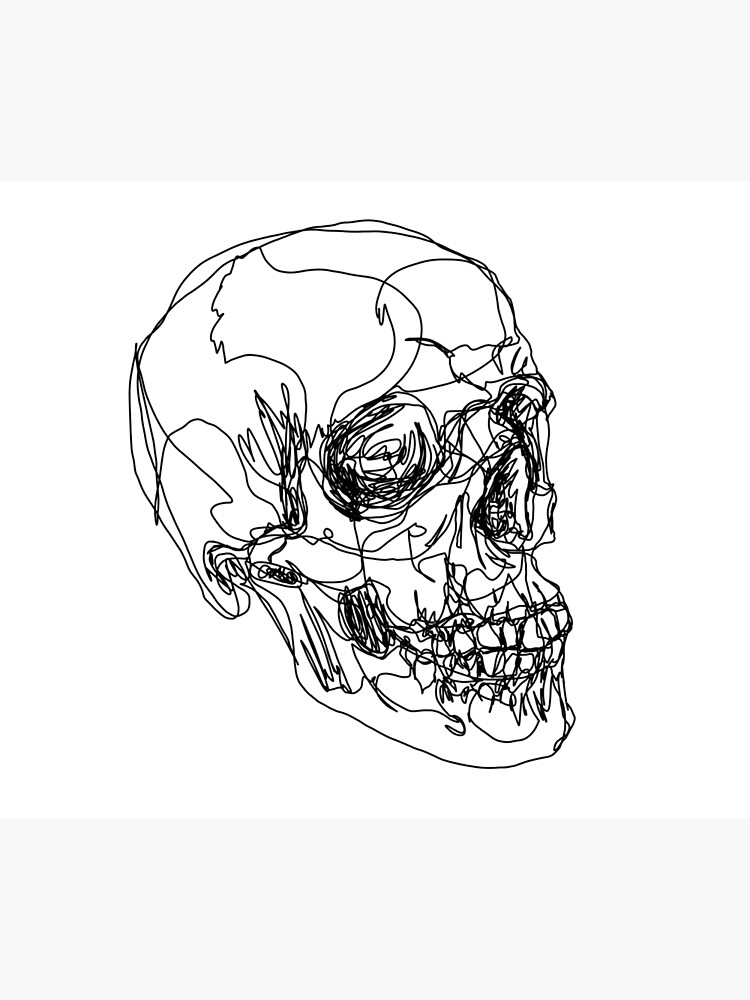 "Single Line Skull | Single Line Linework Illustration" Art Print by ...