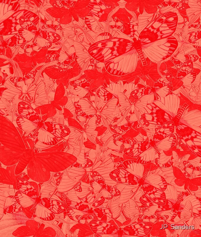 "red butterfly pattern " by John-Paul Sanders | Redbubble