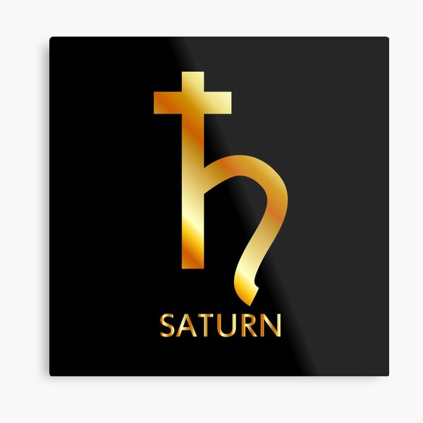 Lámina metálica «Zodiaco y símbolo astrológico del planeta Saturno en ...