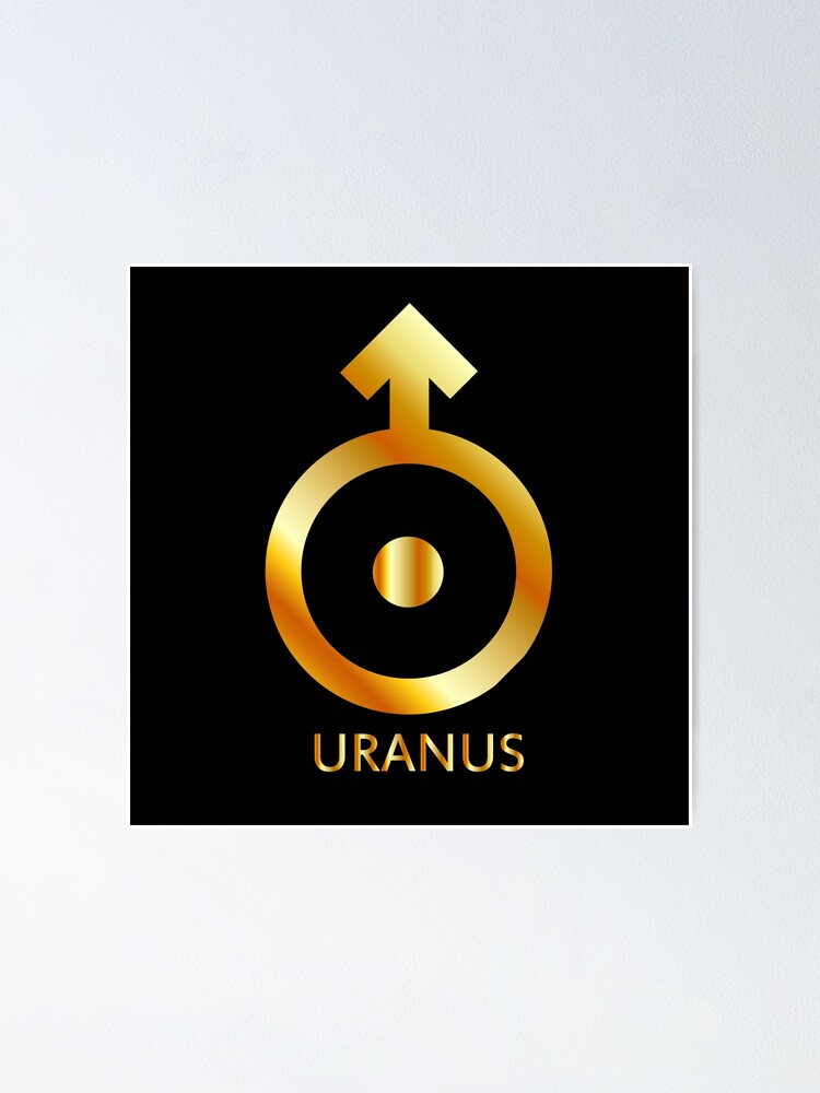 Póster «Zodiaco y símbolo astrológico del planeta Urano en colores ...