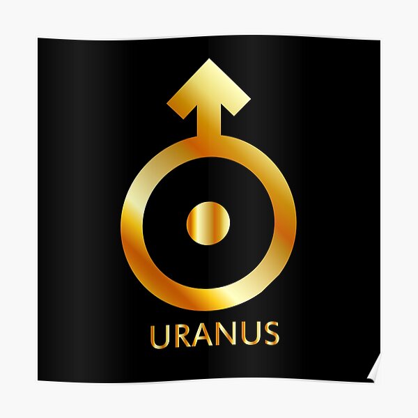 Póster «Zodiaco y símbolo astrológico del planeta Urano en colores ...