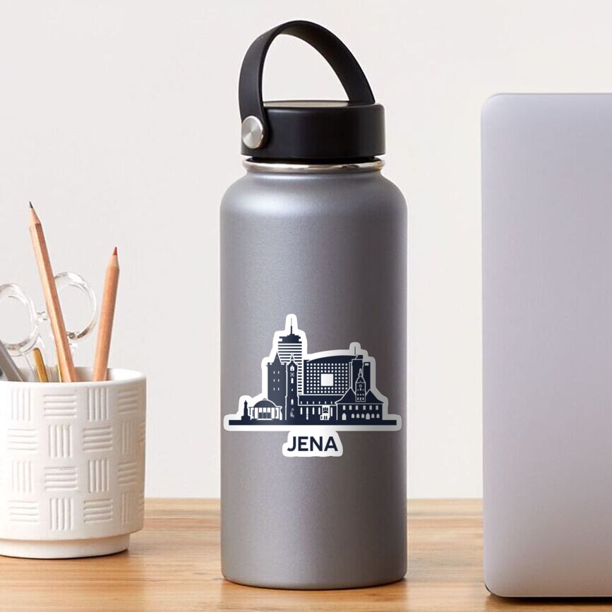 "Skyline emblem of Jena, city in Thuringia, Germany" Sticker by yulia ...