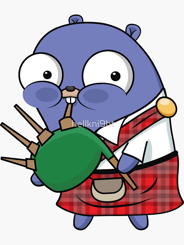 "The Go Gopher: Famous Scottish Bagpipe Music (White)" Sticker for Sale ...