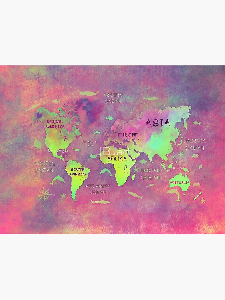 Póster «mapa del mundo 50 rosa # mapa # mapa del mundo» de JBJart ...