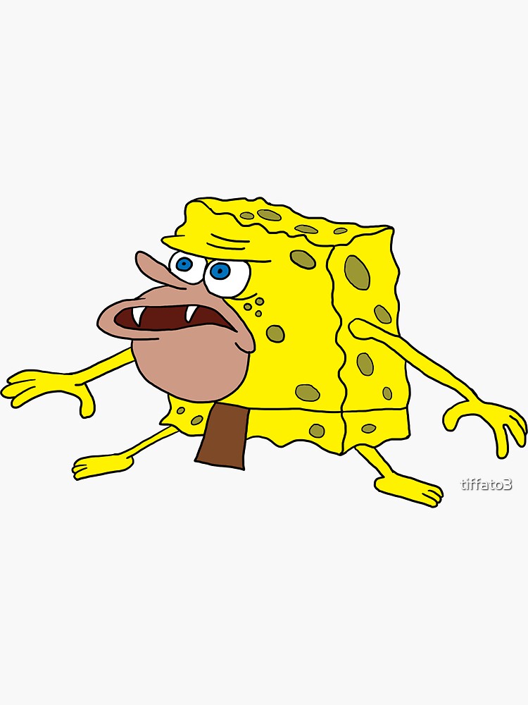 "Caveman Spongebob" Sticker for Sale by tiffato3 | Redbubble