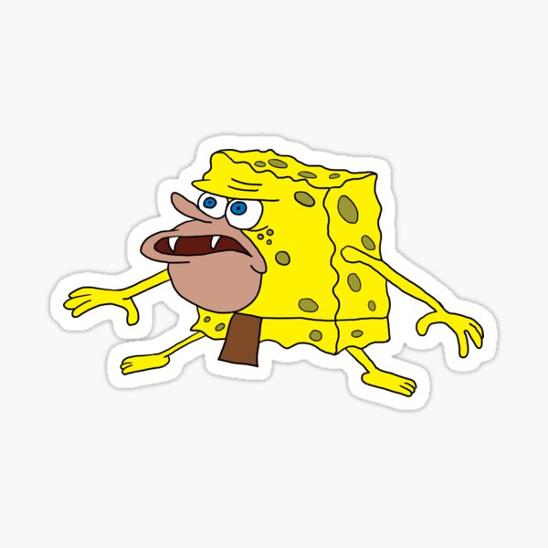 "Caveman Spongebob" Sticker for Sale by tiffato3 | Redbubble