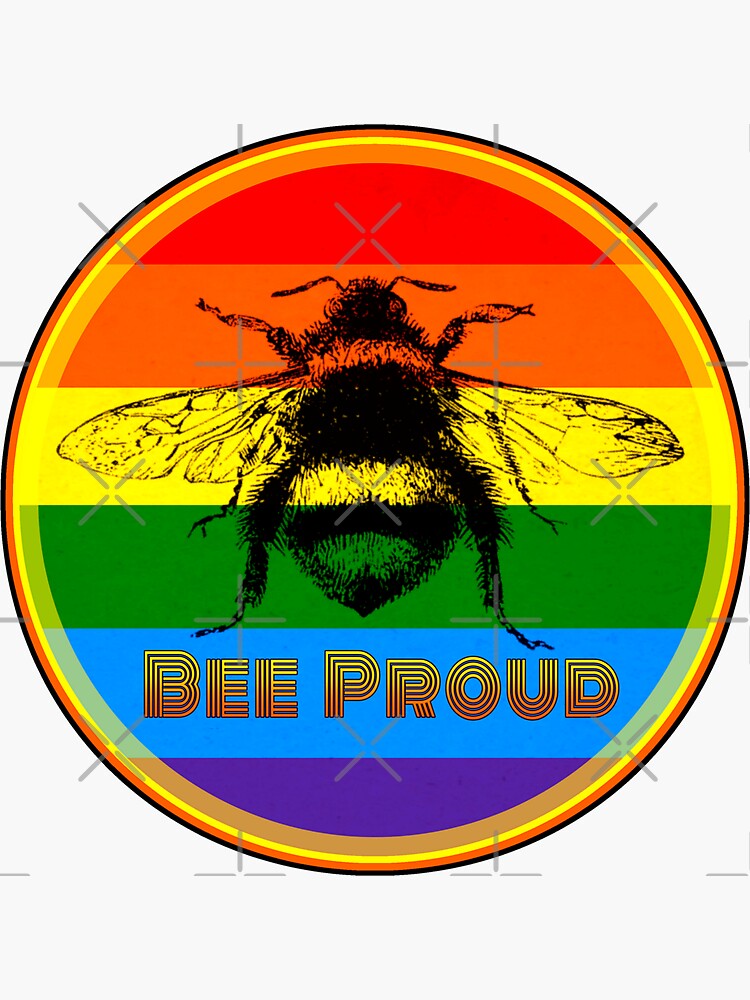 "BEE PROUD. CELEBRATE PRIDE with this rainbow flag coloured Bumblebee ...