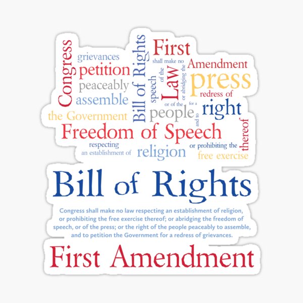 "First Amendment American Freedom USA" Sticker by AntiqueImages | Redbubble