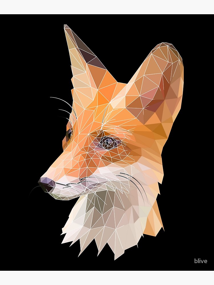 "Fox Polygon Triangular Shaped Head product" Poster by blive | Redbubble