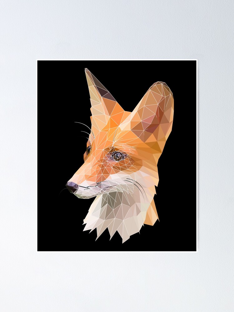 "Fox Polygon Triangular Shaped Head product" Poster by blive | Redbubble