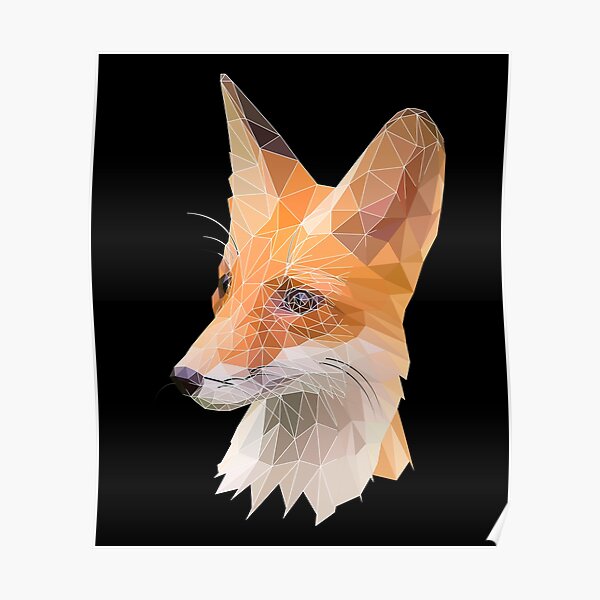 "Fox Polygon Triangular Shaped Head product" Poster by blive | Redbubble