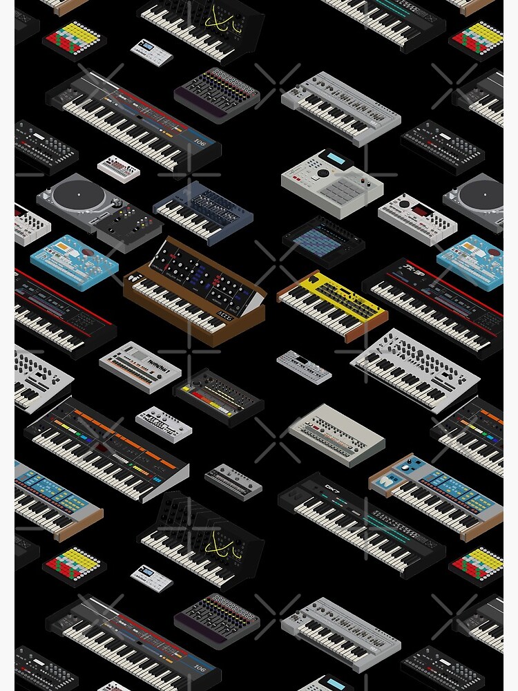 "Synthesizer Fan Collection" Spiral Notebook for Sale by mewzeek-T ...