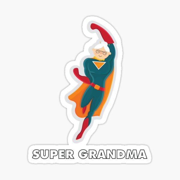 "SUPER GRANDMA-SUPER GRANNY" Sticker by visuals2018 | Redbubble