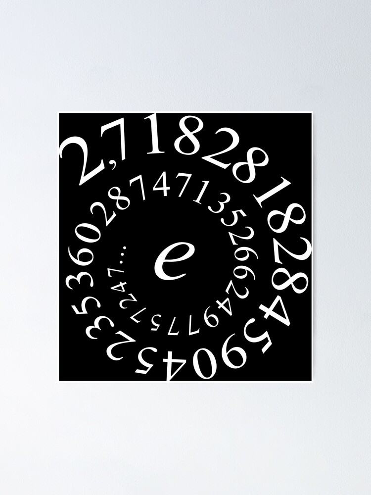 "Euler white number" Poster for Sale by manudesignr | Redbubble