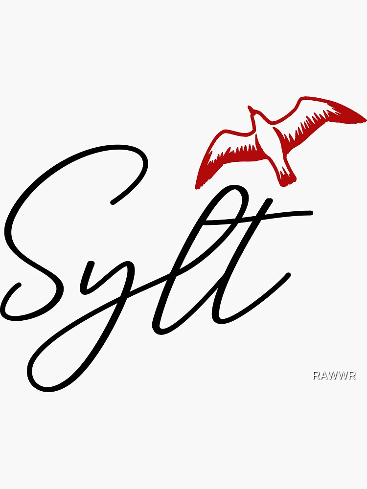 "Sylt lettering with seagull" Sticker for Sale by RAWWR | Redbubble