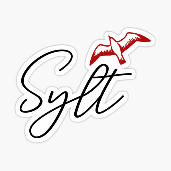"Sylt lettering with seagull" Sticker for Sale by RAWWR | Redbubble
