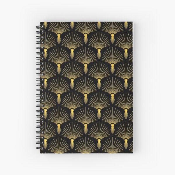 ""Vintage Hollywood" Elegant Gold and Black Art Deco" Spiral Notebook ...